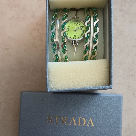 Strada | Accessories | Beaded Vines Bracelet Cuff Watch | Poshmark